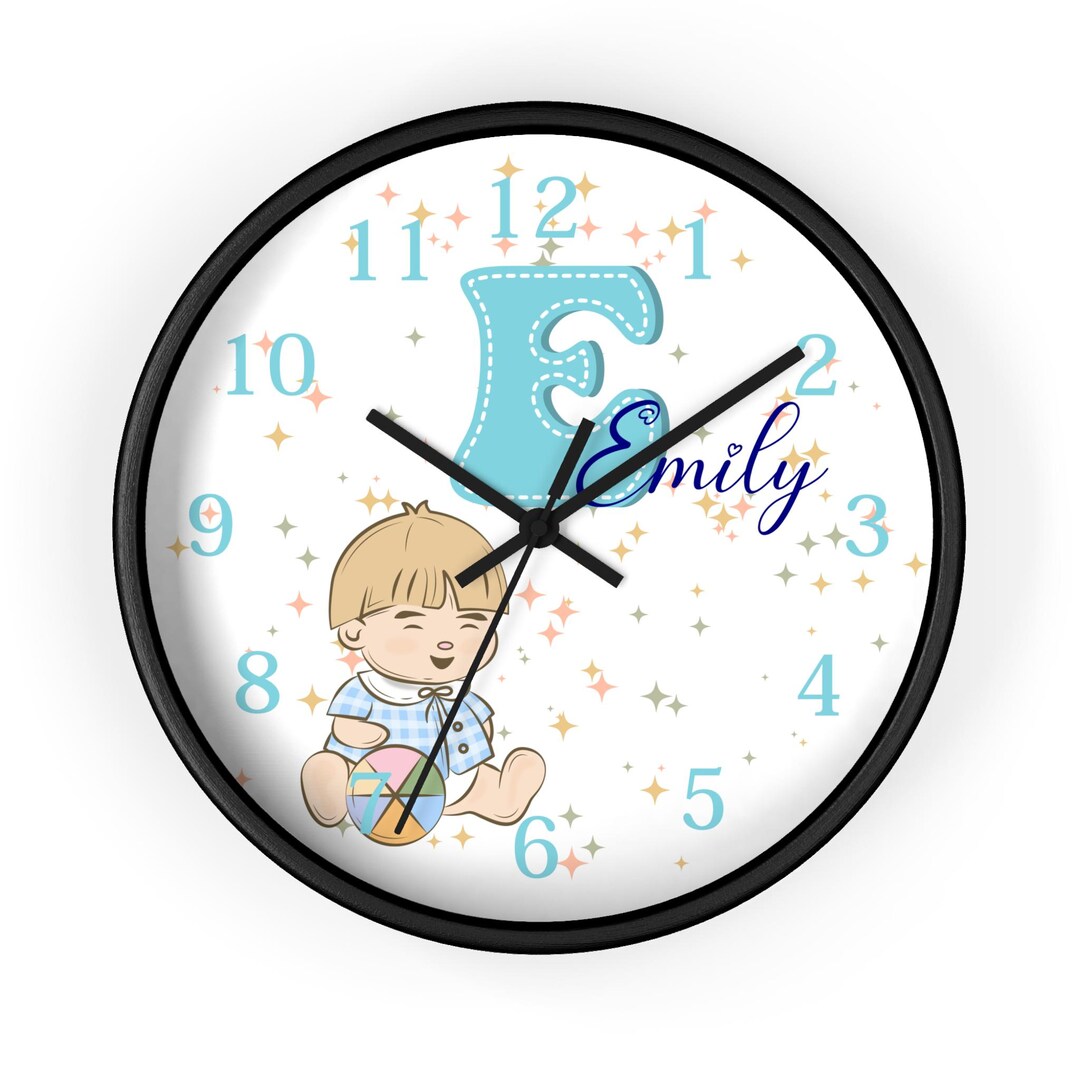 Customize and Personalize Name Wall Clock Timeless Charm in 3 Colors ...