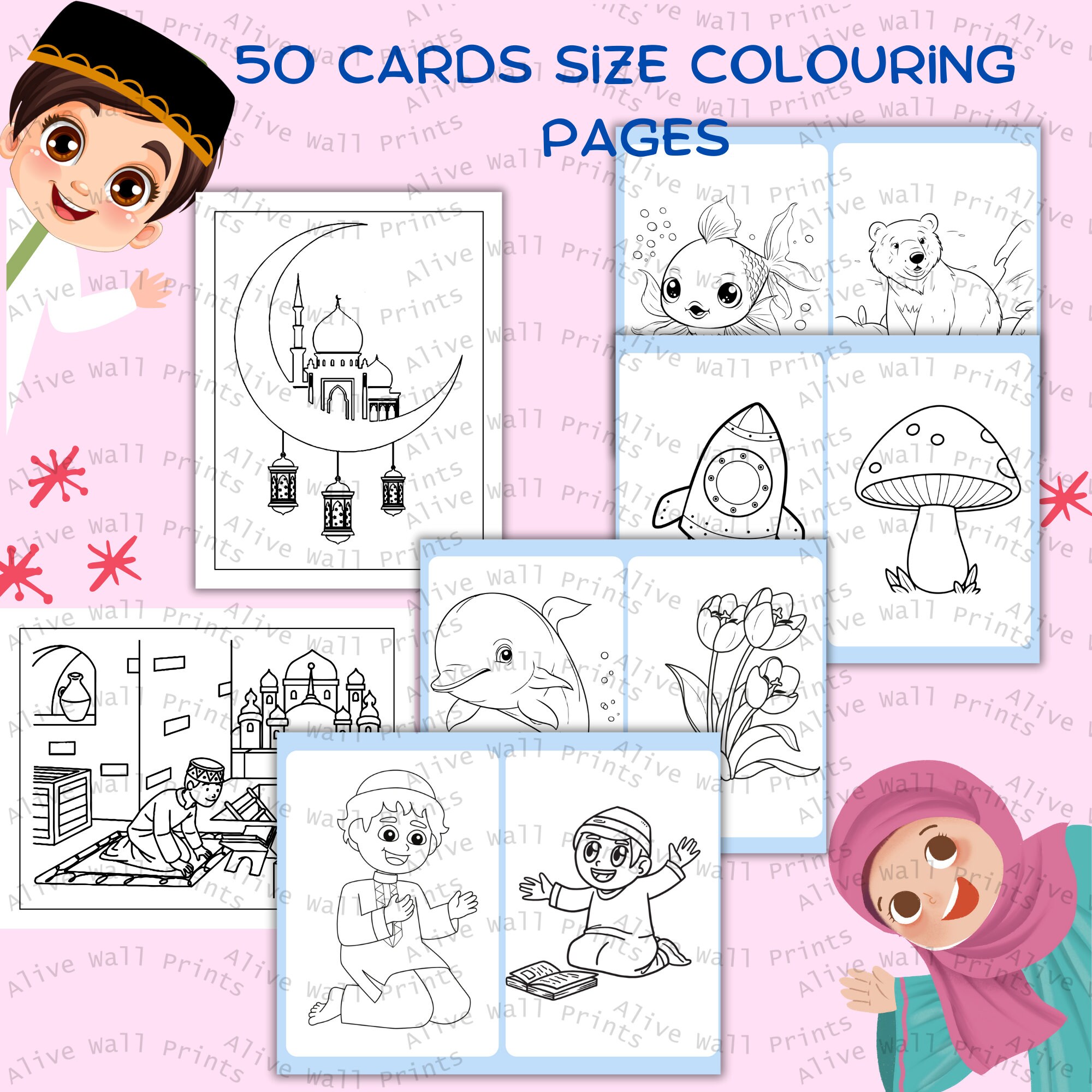 Good Deeds Muslim Girl Cards Printable, Ramadan Card, Muslim Activity ...