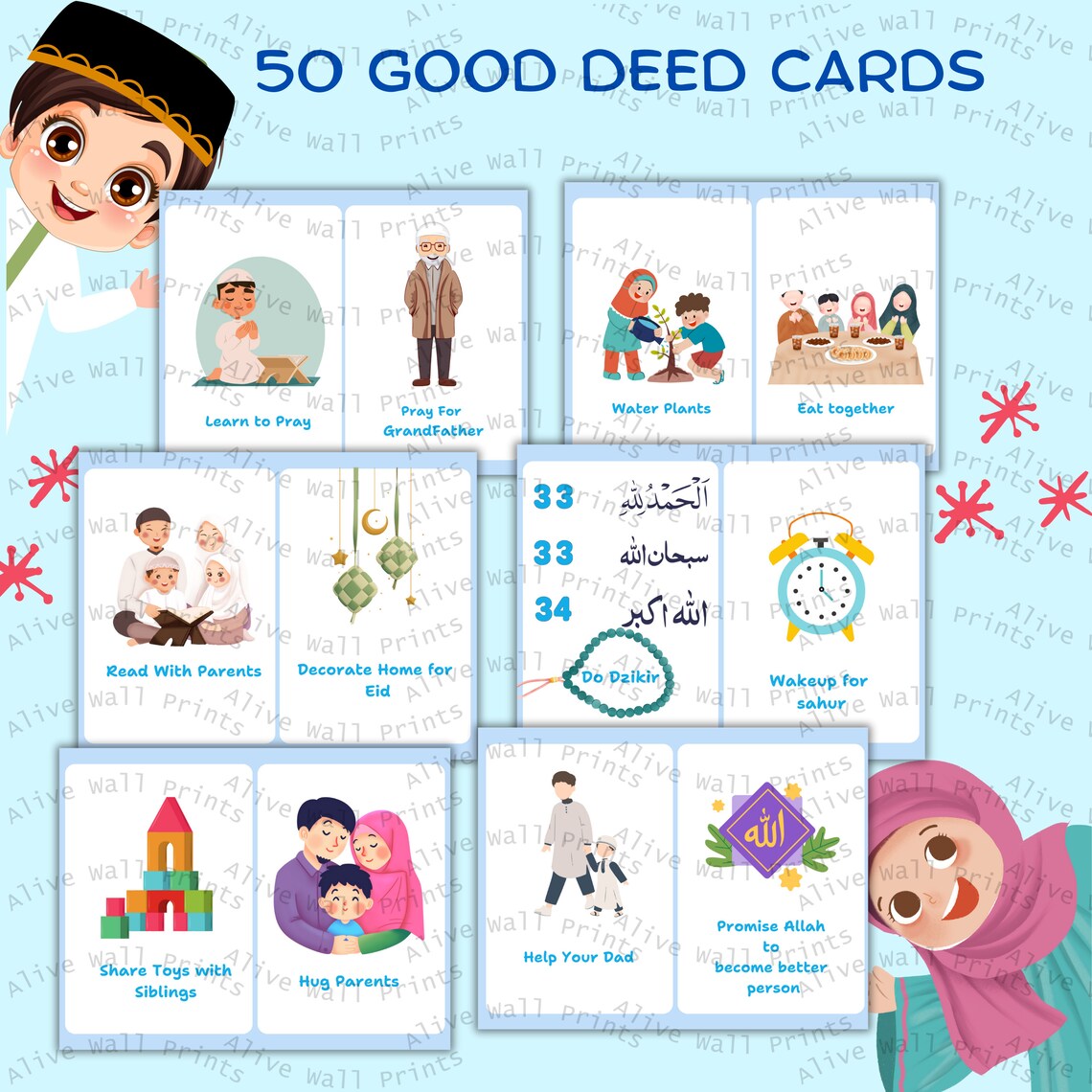 Good Deeds Cards Printable, Ramadan Cards,muslim Activity, Ramadan ...