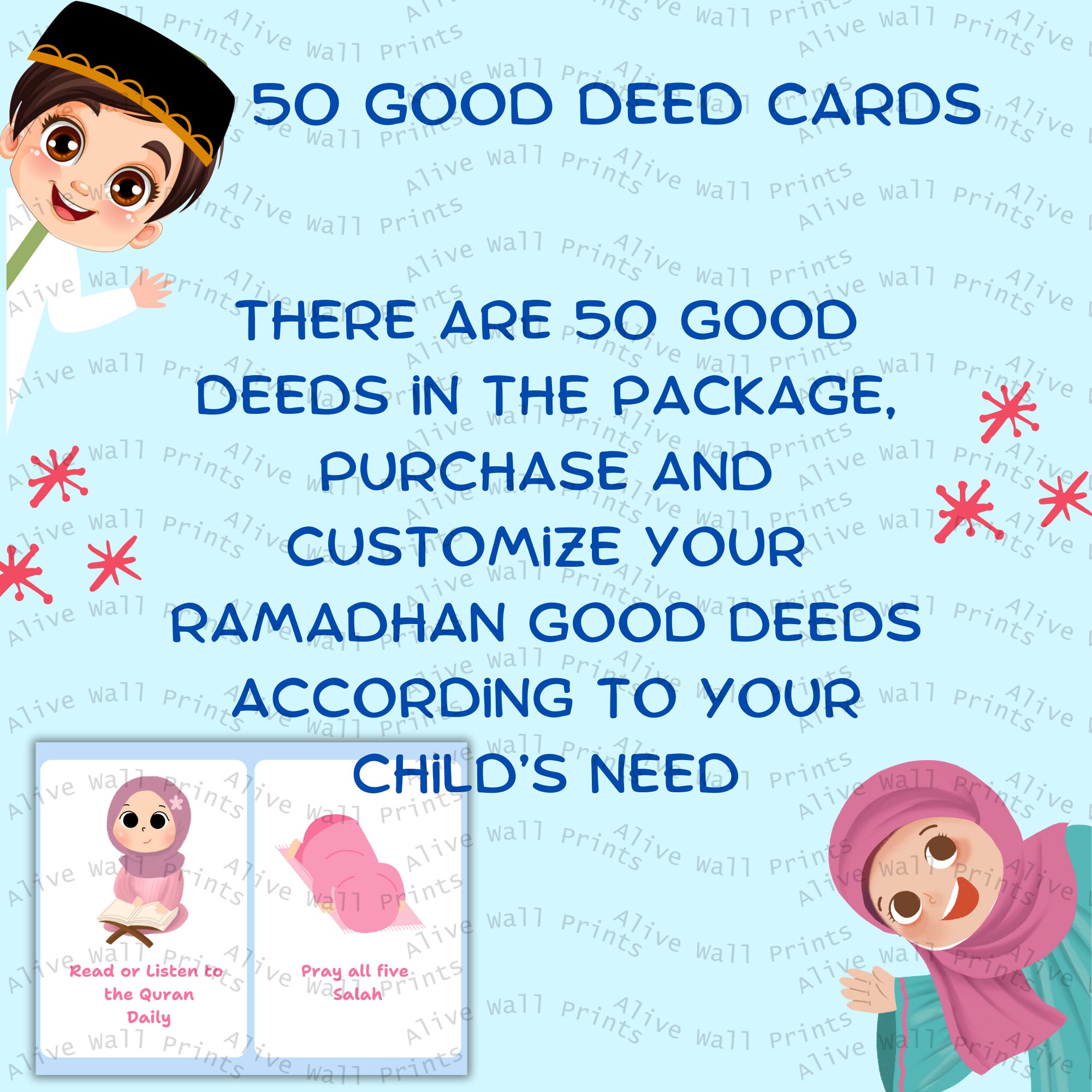 Good Deeds Cards Printable, Ramadan Cards,muslim Activity, Ramadan ...
