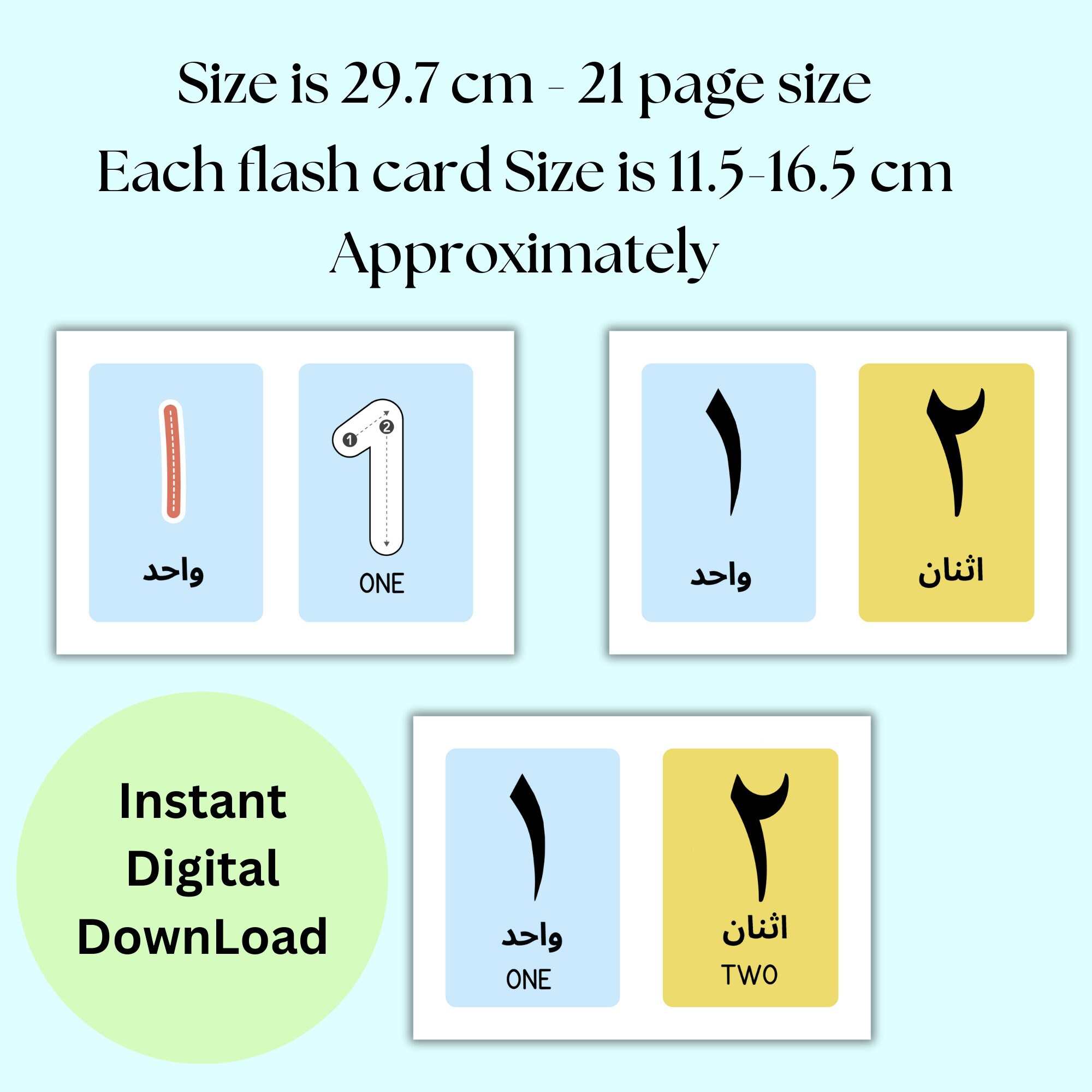 Arabic Numbers Tracing Cards Set - Educational Flashcards for Kids ...