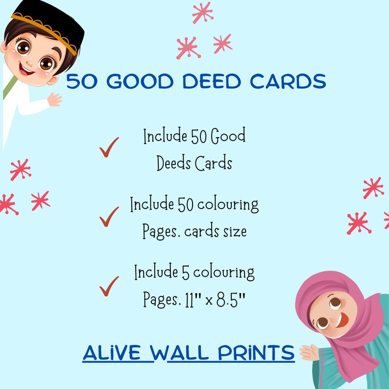 Good Deeds Cards Printable, Ramadan Cards,muslim Activity, Ramadan ...