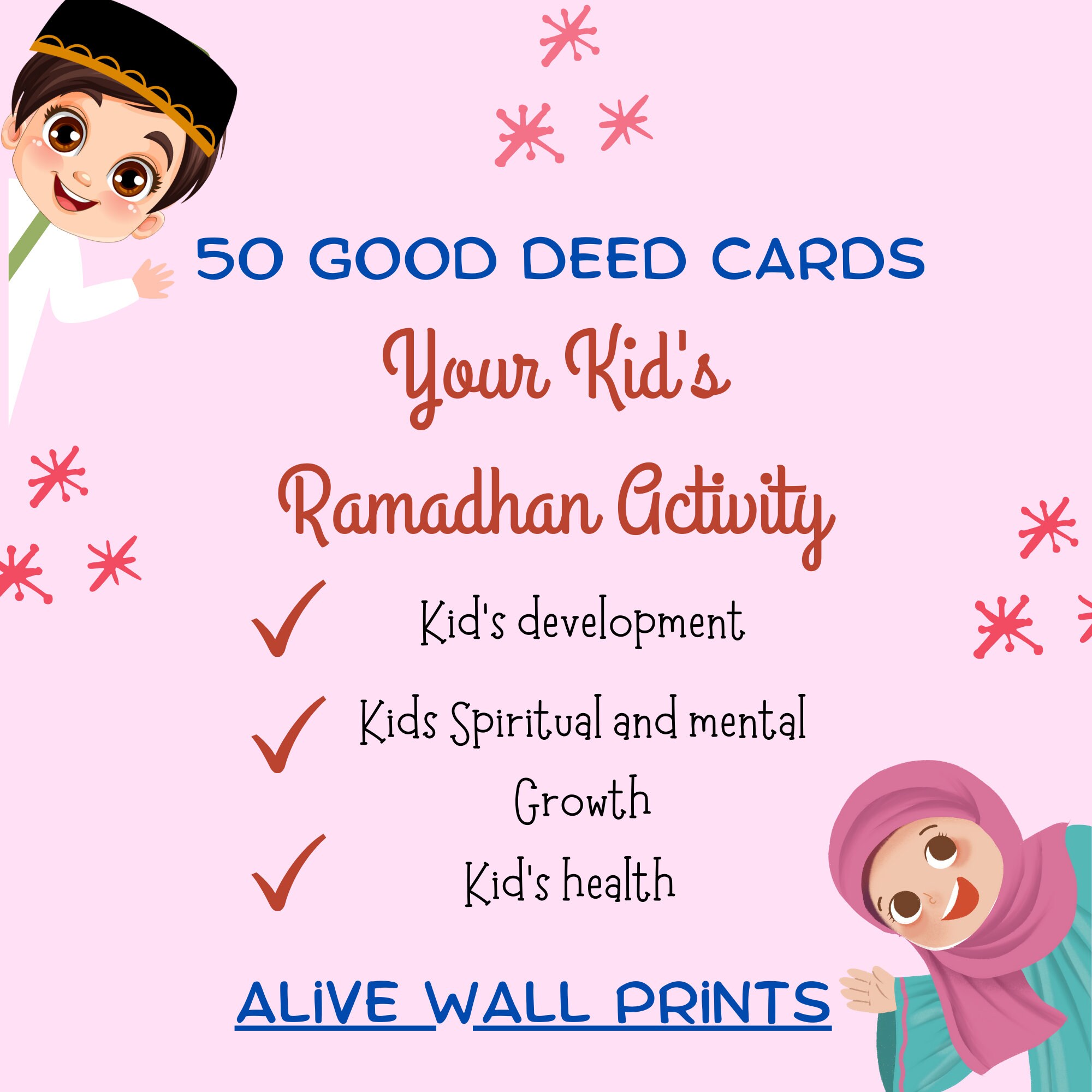 Good Deeds Muslim Girl Cards Printable, Ramadan Card, Muslim Activity ...