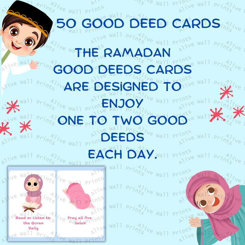 Good Deeds Cards Printable, Ramadan Cards,muslim Activity, Ramadan ...