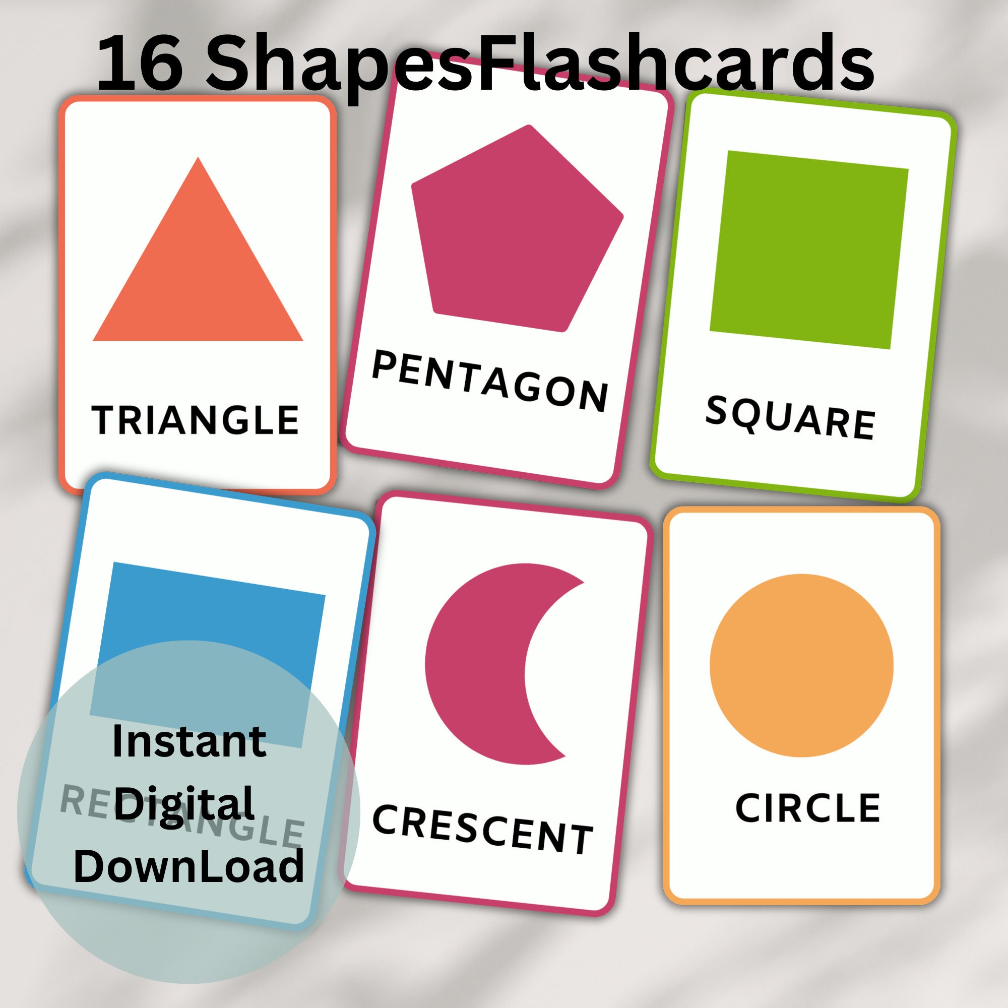 Preschool Shapes Flashcards, Tracing Worksheets, Matching Game, Mega ...