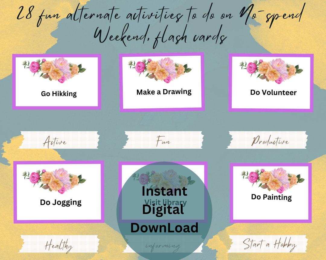 Financial Management 28 Fun No-spend Activities Flash Cards–unleash ...