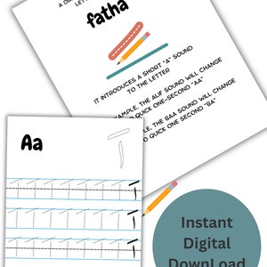 Complete Fatha Arabic Alphabets Tracing Worksheets, Individual Letter ...