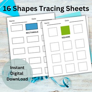 Preschool Shapes Flashcards, Tracing Worksheets, Matching Game, Mega ...