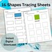 Preschool Shapes Flashcards, Tracing Worksheets, Matching Game, Mega ...
