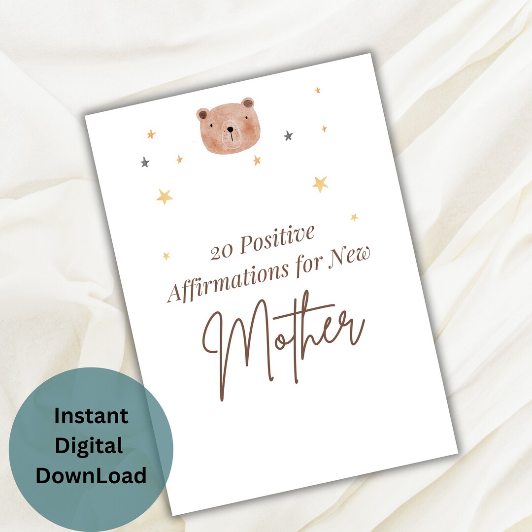 20 Positive Affirmation Cards for New Mothers, Instant Download ...