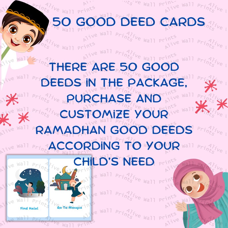 Good Deeds Muslim Girl Cards Printable, Ramadan Card, Muslim Activity ...