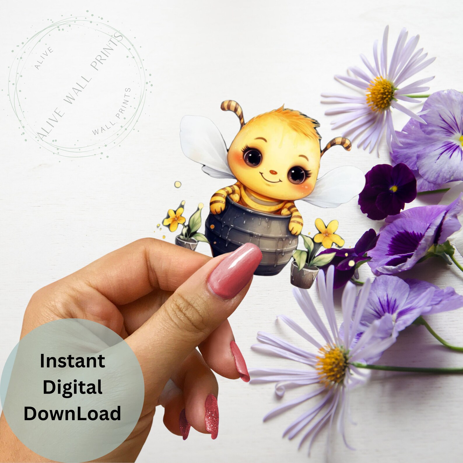 Bumblebees Stickers Clipart Bundle,cute Bees Clipart Bundle,8 Cute Bees ...