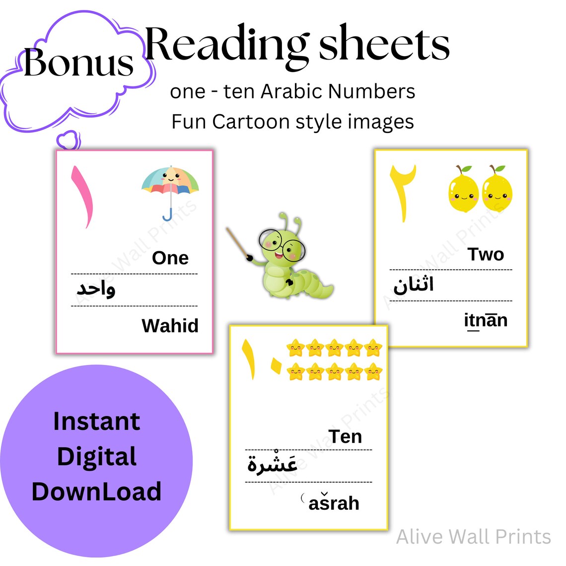 Complete Arabic Numbers Tracing Worksheets With Individual Numbers ...