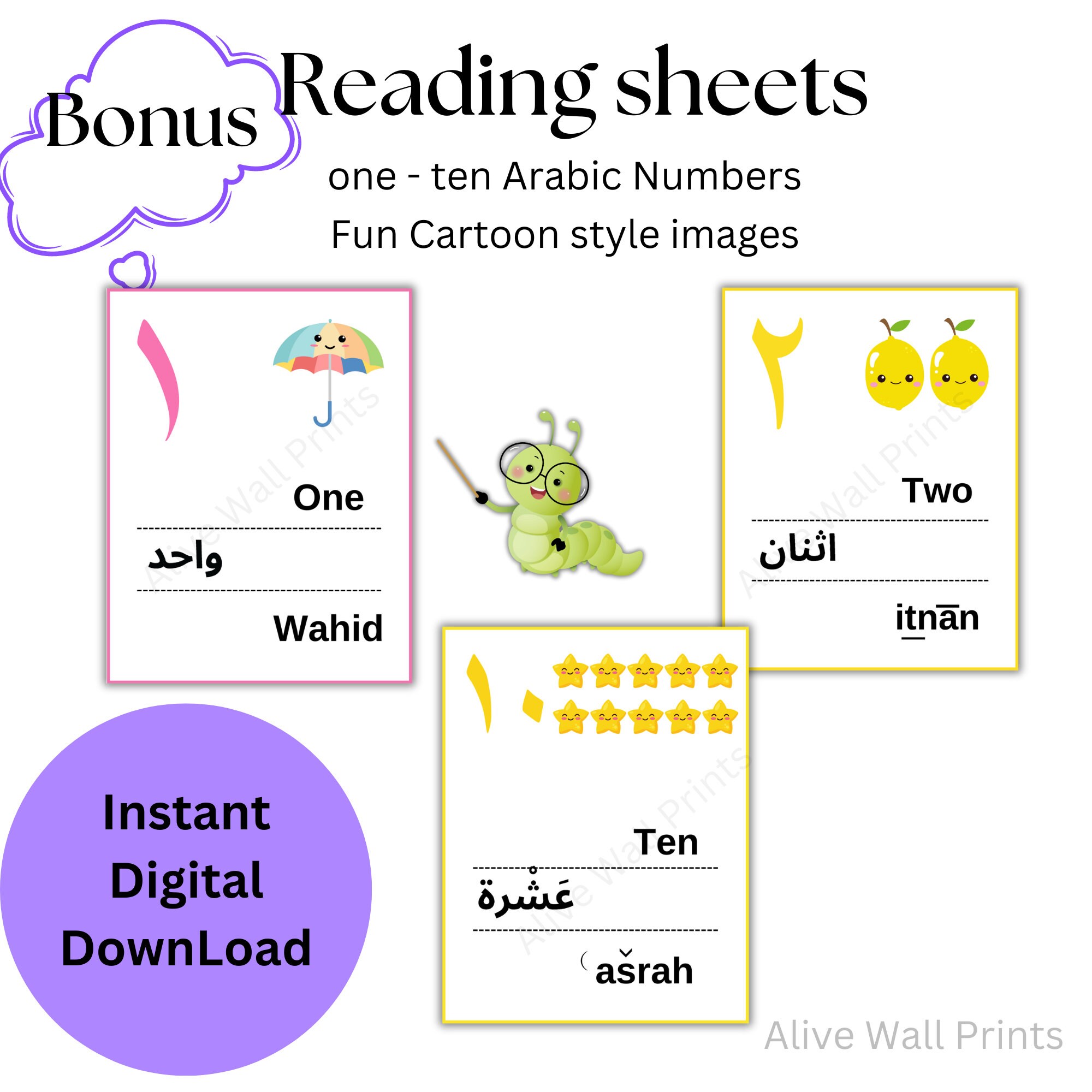 Complete Arabic Numbers Tracing Worksheets With Individual Numbers ...