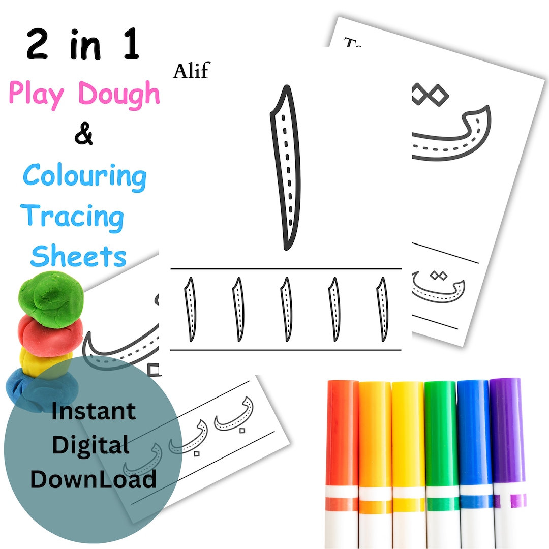 2-in-1 Arabic Alphabet Adventures Play Set: Trace With Play Dough or ...