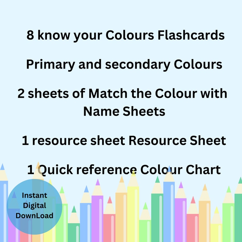 Know Your Colours 8 Flashcards & Match Game,preschool Cards ...