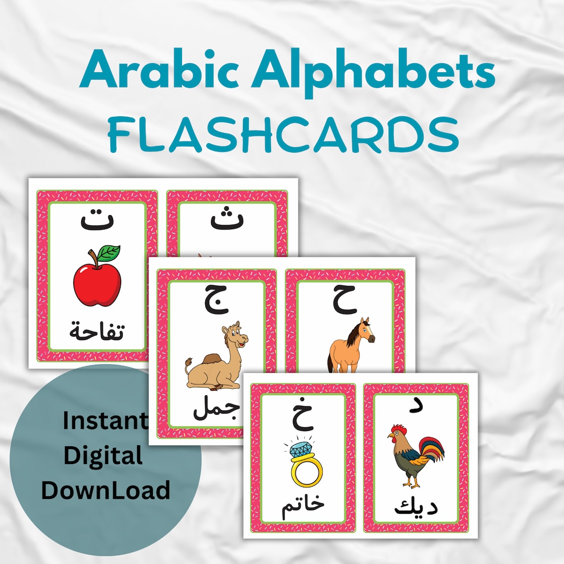 Arabic Alphabet Flashcards, Flashcards,little Muslim, Educational ...