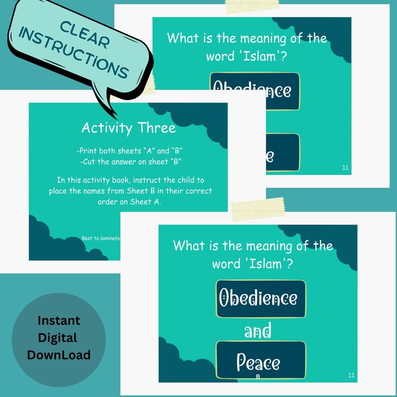 Muslim Kids Activity Book, Six Pillars of Islam,printable & Interactive ...