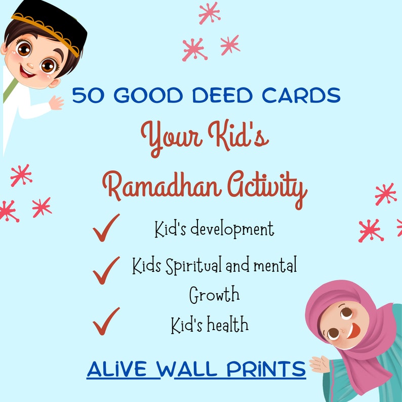 Good Deeds Cards Printable, Ramadan Cards,muslim Activity, Ramadan ...