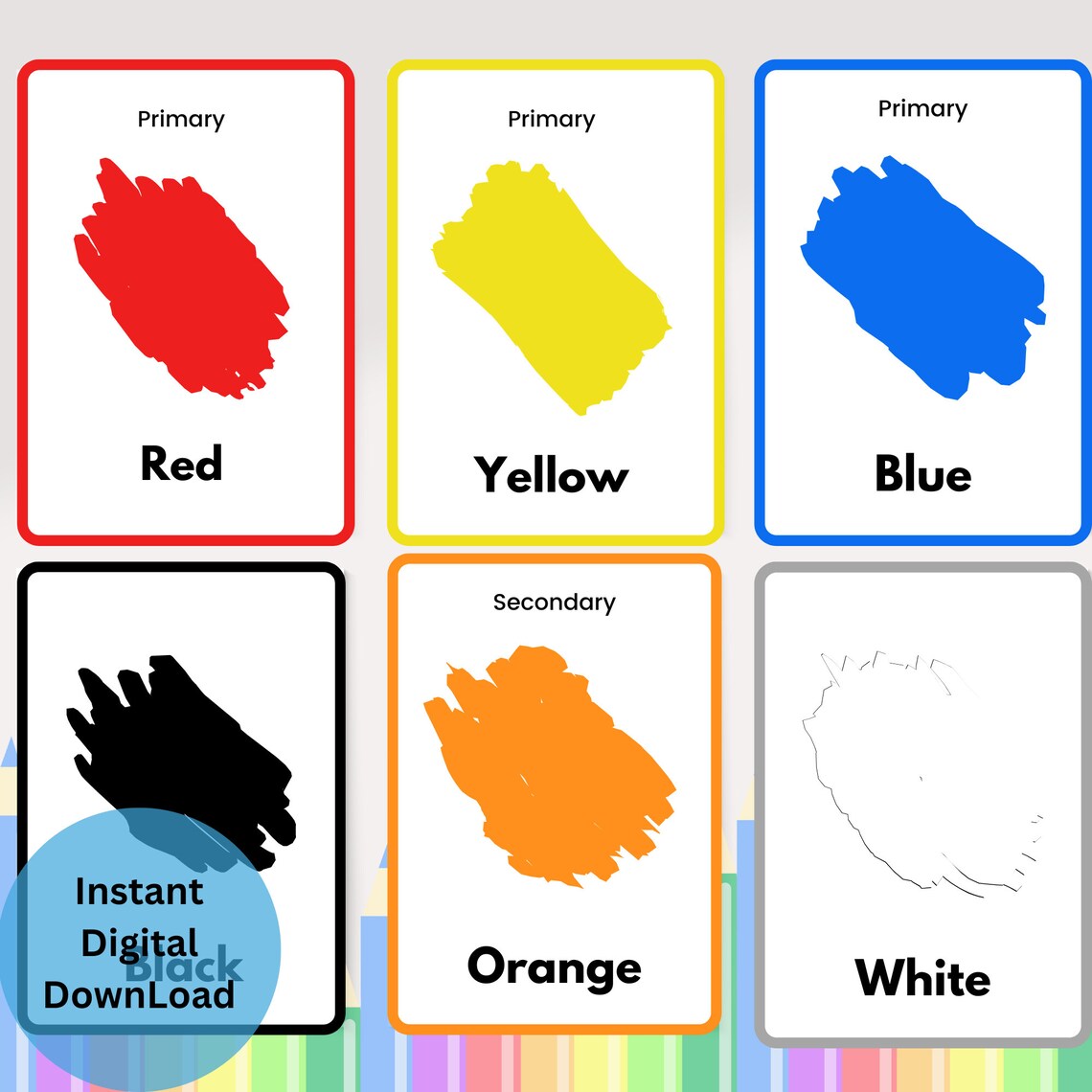 Know Your Colours 8 Flashcards & Match Game,preschool Cards ...