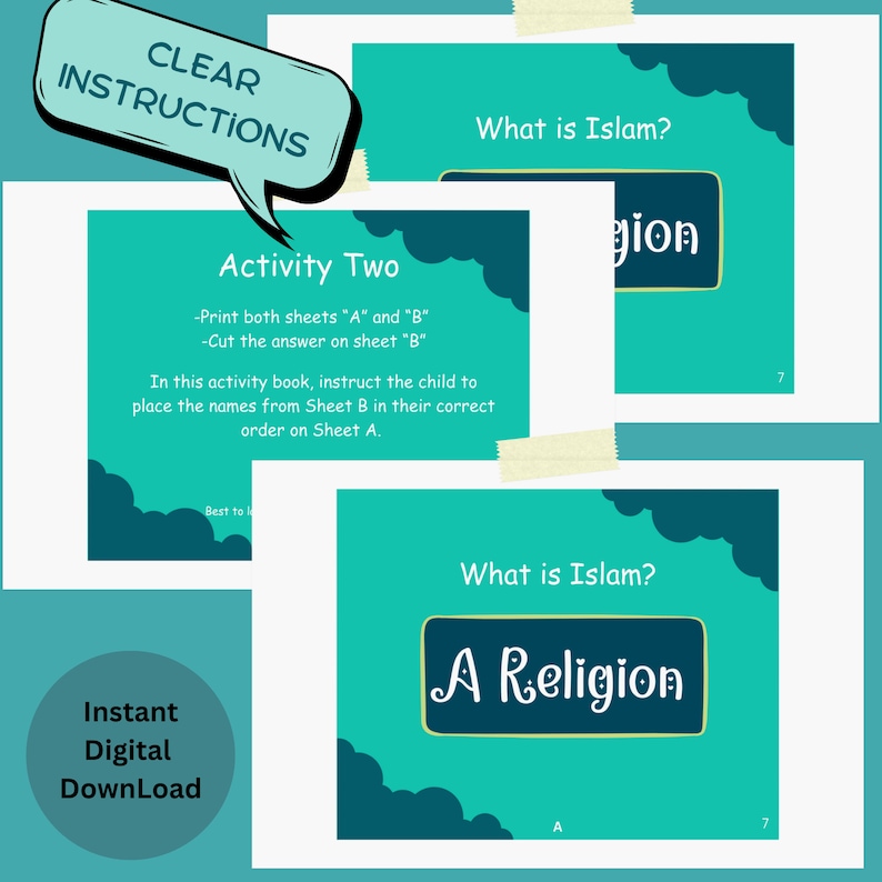 Muslim Kids Activity Book, Six Pillars of Islam,printable & Interactive ...