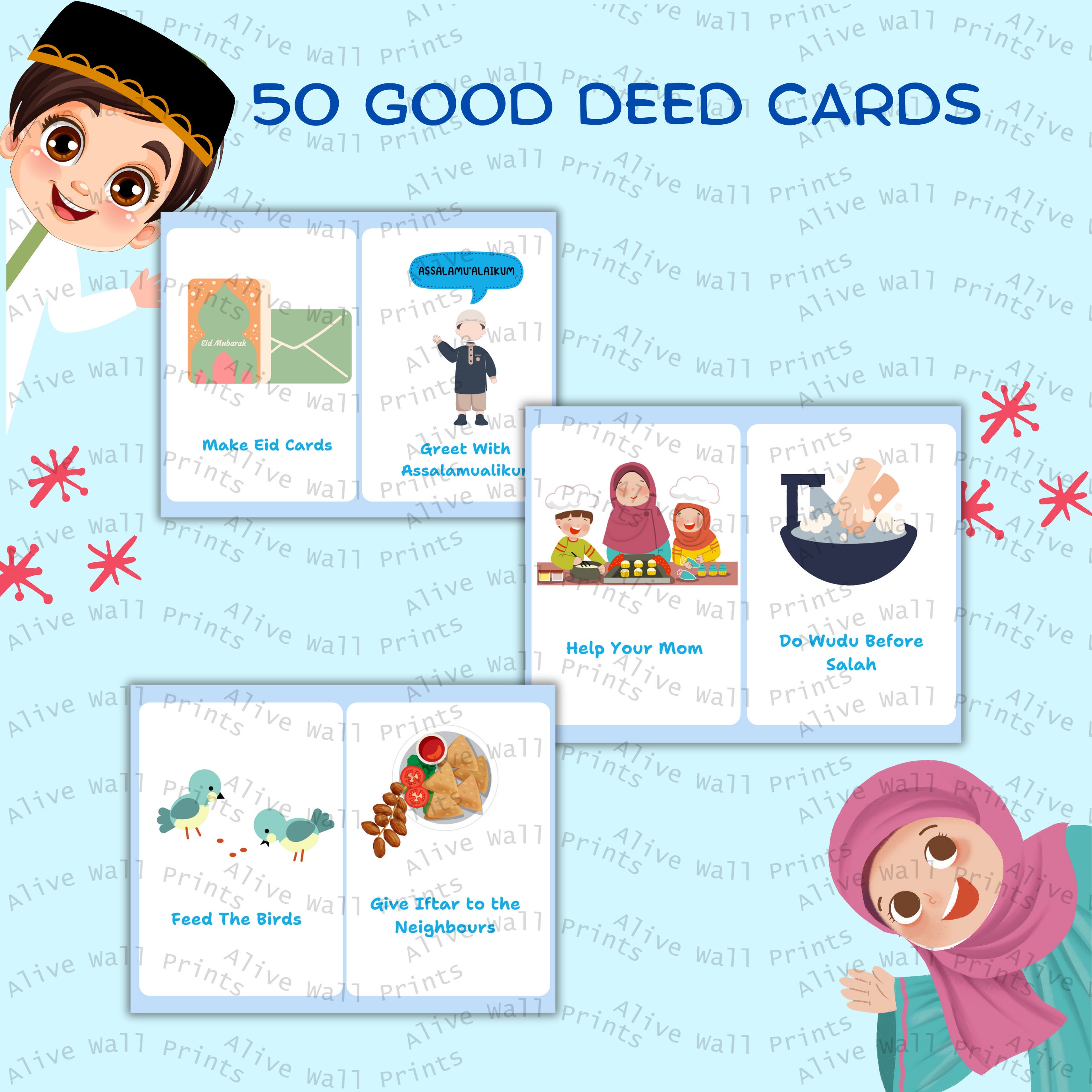 Good Deeds Cards Printable, Ramadan Cards,muslim Activity, Ramadan ...