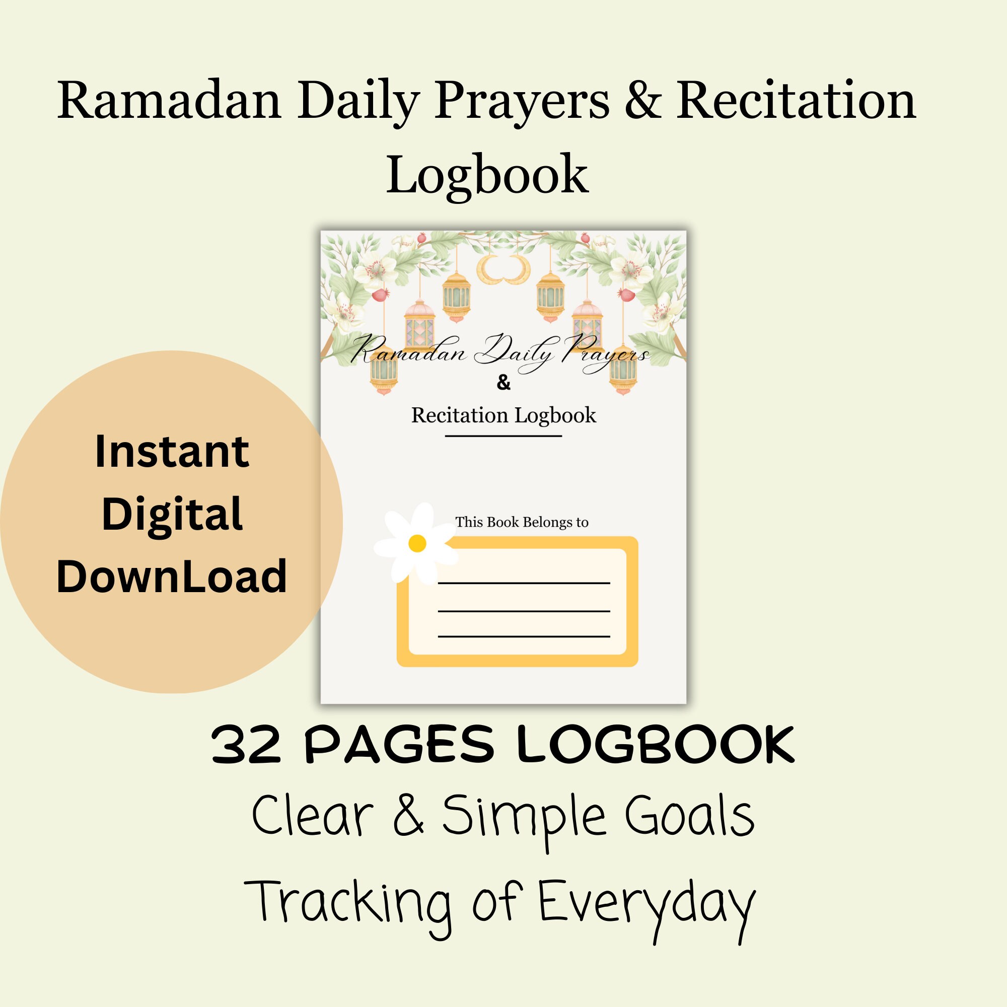 Ramadan Daily Prayers & Recitation Logbook, Quran Journal, Quran ...