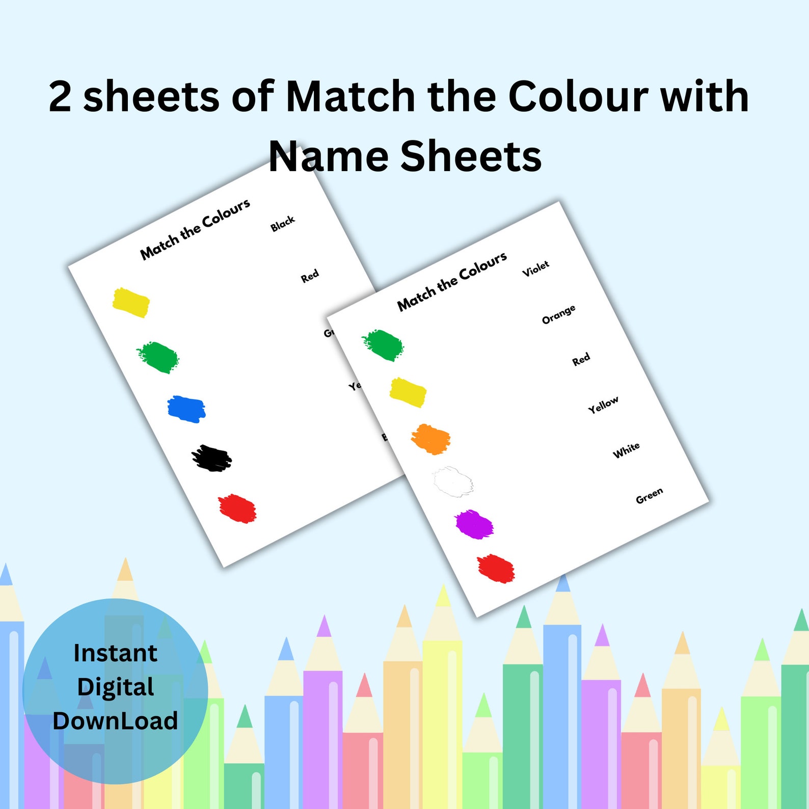 Know Your Colours 8 Flashcards & Match Game,preschool Cards ...