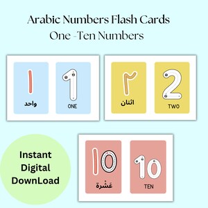 Arabic Numbers Tracing Cards Set - Educational Flashcards for Kids ...