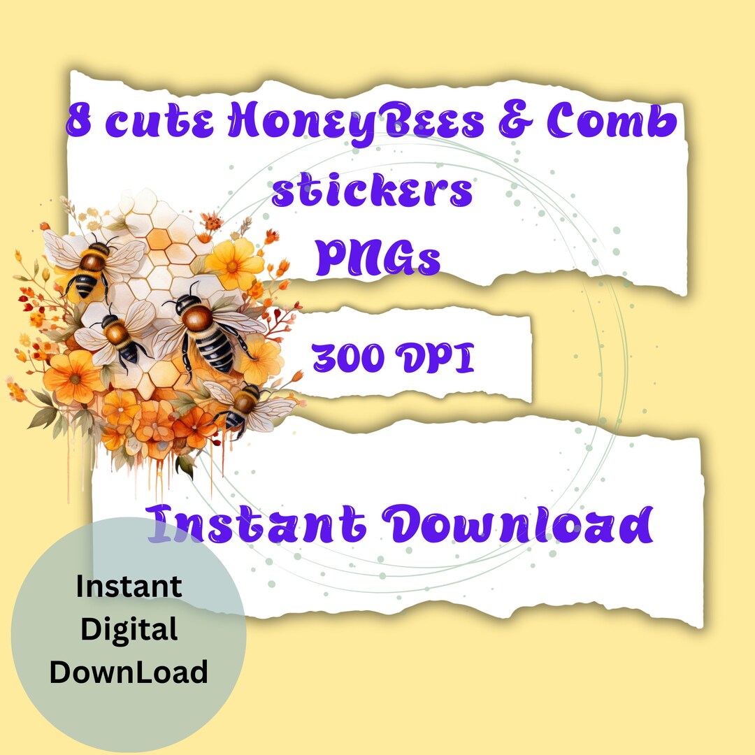 Bumble Bees Comb Clipart Bundle, Cute Bees, Comb Clipart Bundle, Cute ...