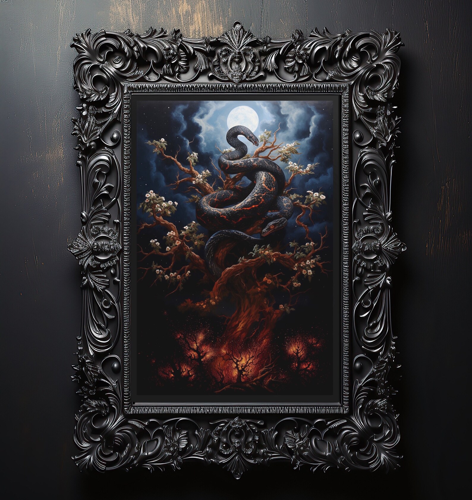Serpent Artwork, Occult Artwork, Gallery Art Print, Tree of Death ...