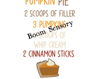 Pumpkin Pie Sensory Bin Recipe Cards DIGITAL DOWNLOAD ONLY - Etsy