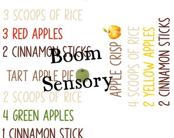 Apple Pie Math Sensory Bin Printables | Small Group Activities - Etsy