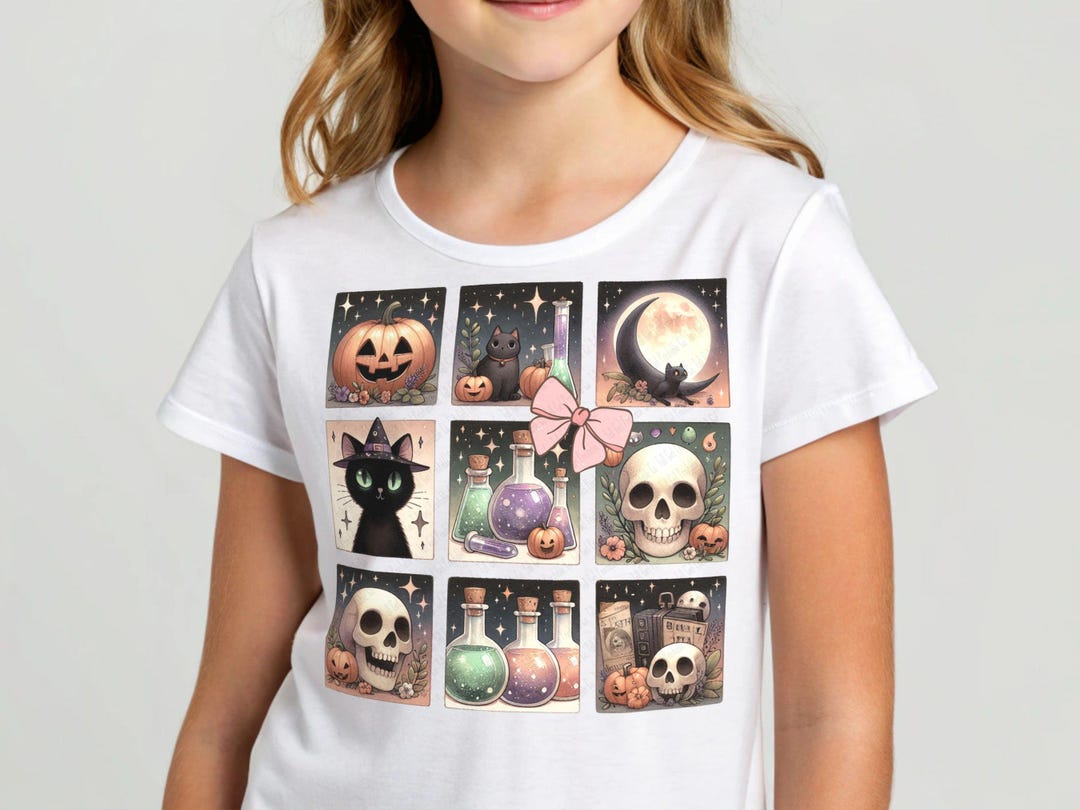 Halloween Boo Crew Stamp Grid Clipart Bundle Set of 7 PNG | Cute Ghost ...
