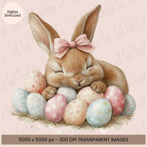 Vintage Easter Bunny Clipart Bundle | Cute Rabbit PNG | Spring Bunny ...