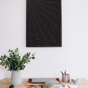 Spider Web Print Web With Dew Wall Art Spider Printable Fall Wall Art ...