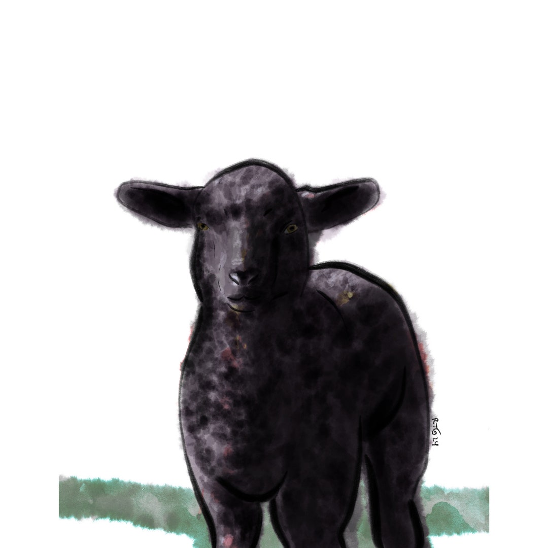 Black Sheep Art Black Sheep Print Rebel Art Nursery Decor Farm Animal ...