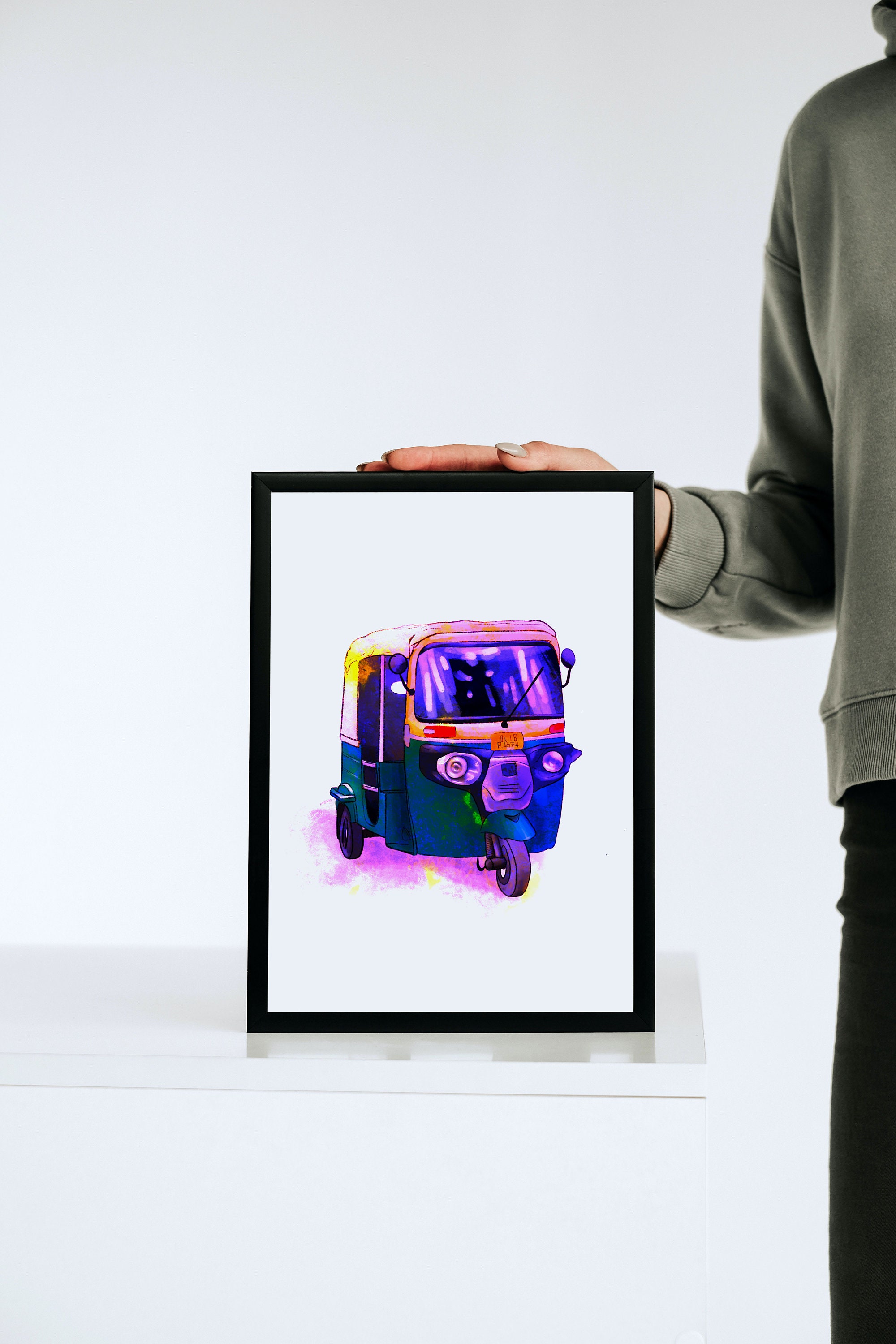 Auto Rickshaw Art Tuk Tuk Drawing Auto Wall Art India Theme Wall Art ...