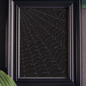 Spider Web Print Web With Dew Wall Art Spider Printable Fall Wall Art ...