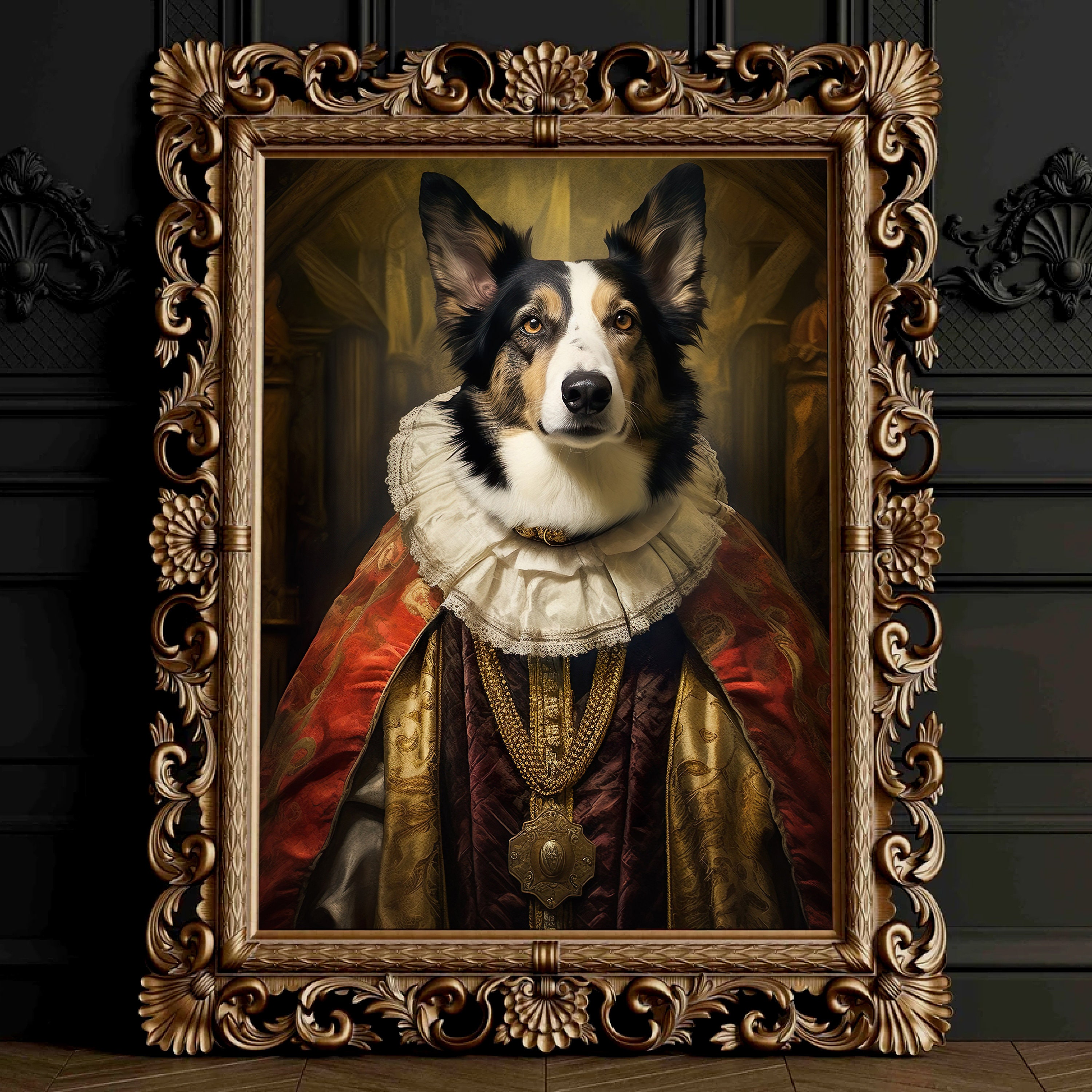 Renaissance Dog Portraits, Quirky Animal Art, Funny Animal Art Print ...