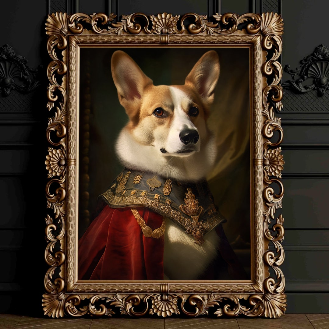 Renaissance Dog Portraits, Quirky Animal Art, Funny Animal Art Print ...