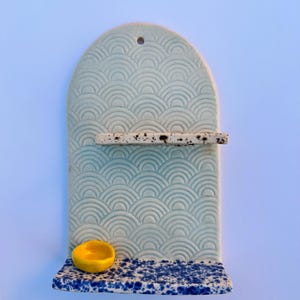 Wave Wall Ceramic Shrine / Ufo Alien Altar / Wall Sconce / Handmade ...