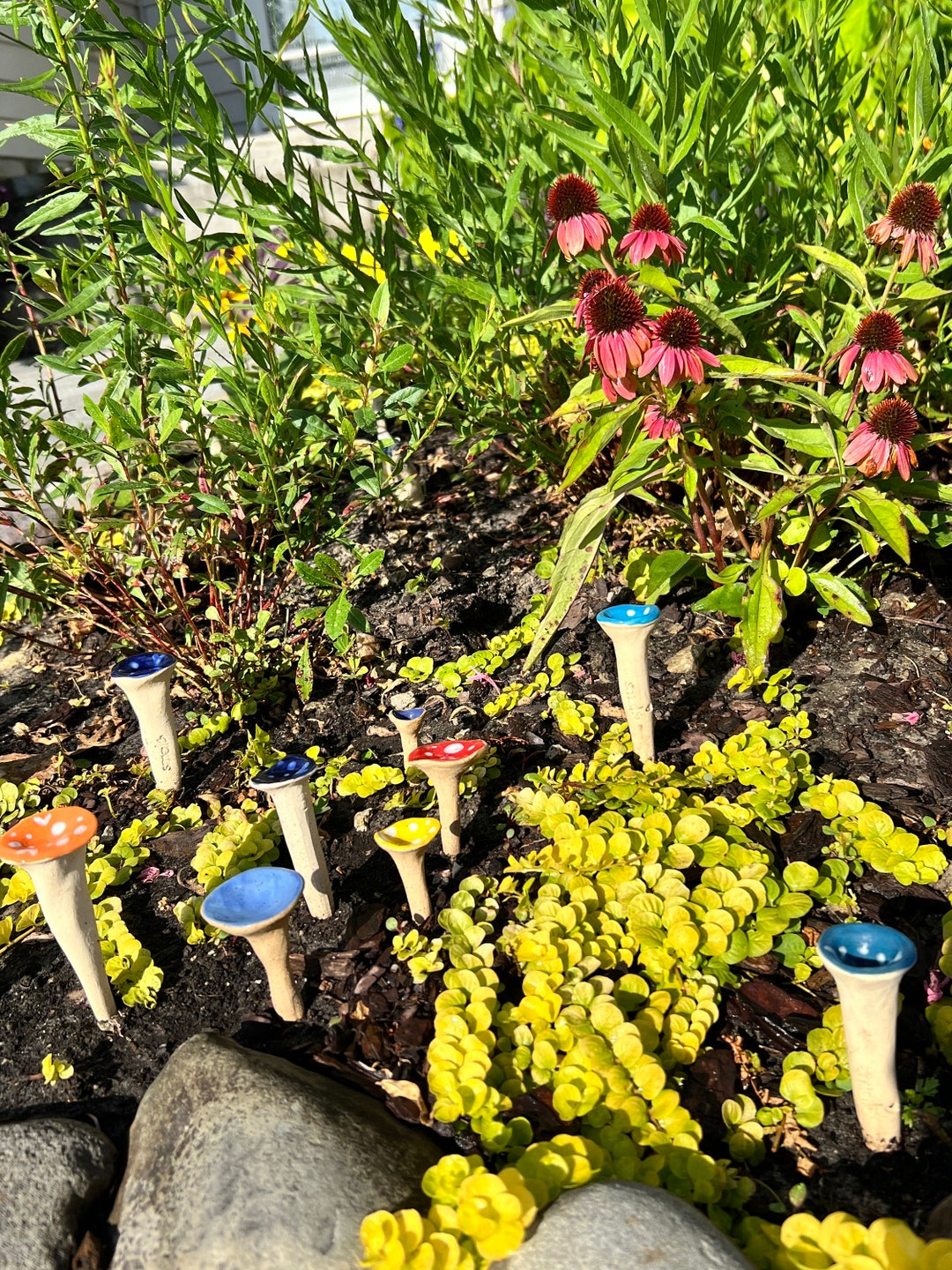 Speckled Clay Pottery Garden Mushroom / Handmade Sunshine Sippers ...
