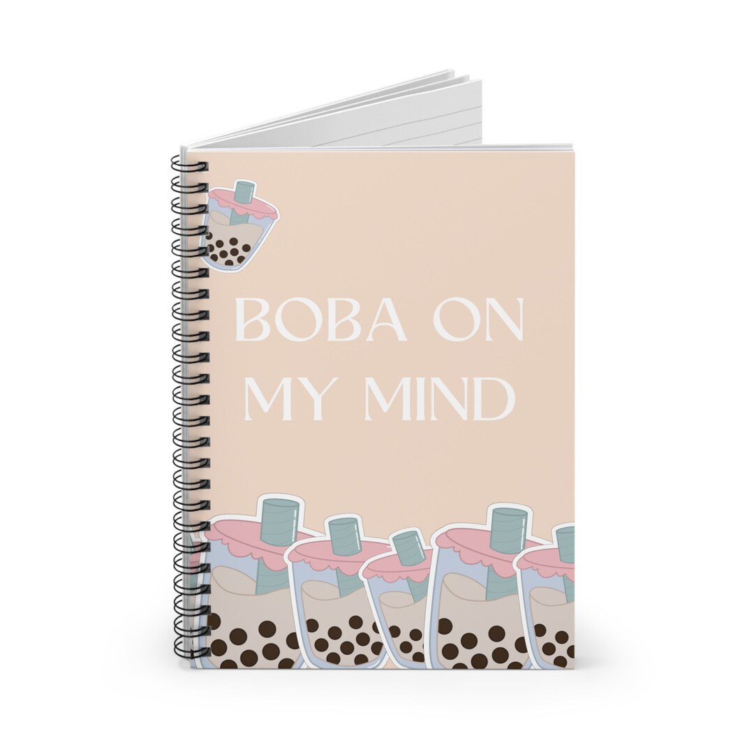 Classic Milk Tea Boba Spiral Notebook Ruled Line - Etsy