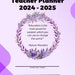 2024 2025 Teacher Planner One Page per Week Secondary Middle School ...