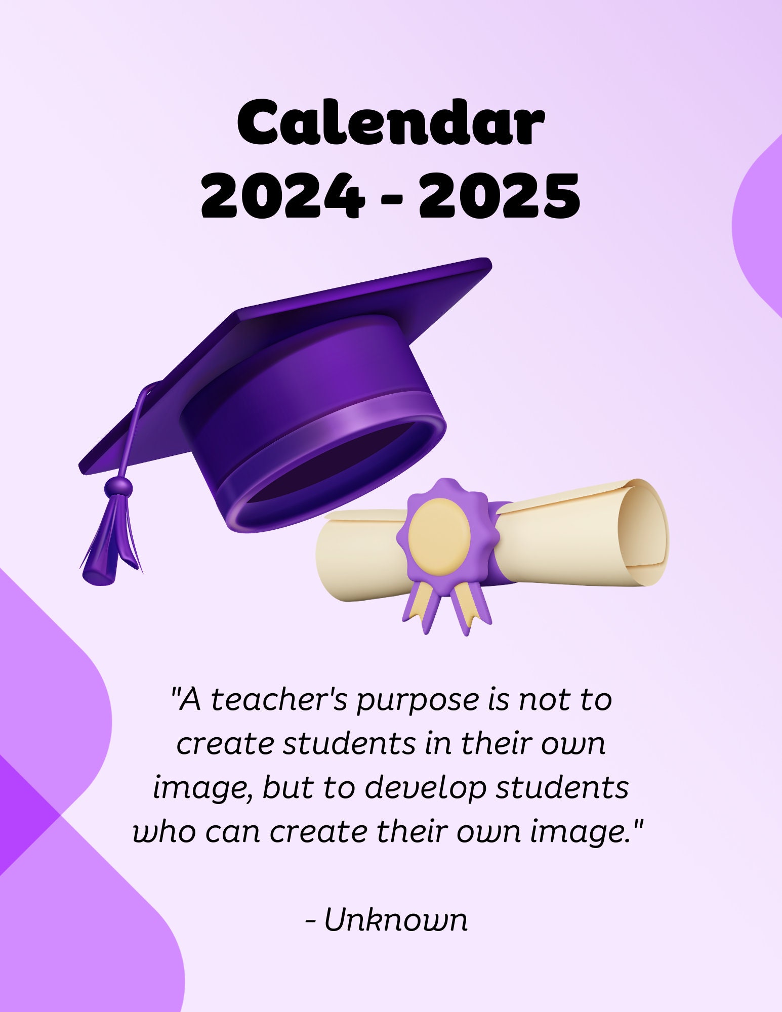 2024 2025 Teacher Planner One Page per Week Secondary Middle School ...