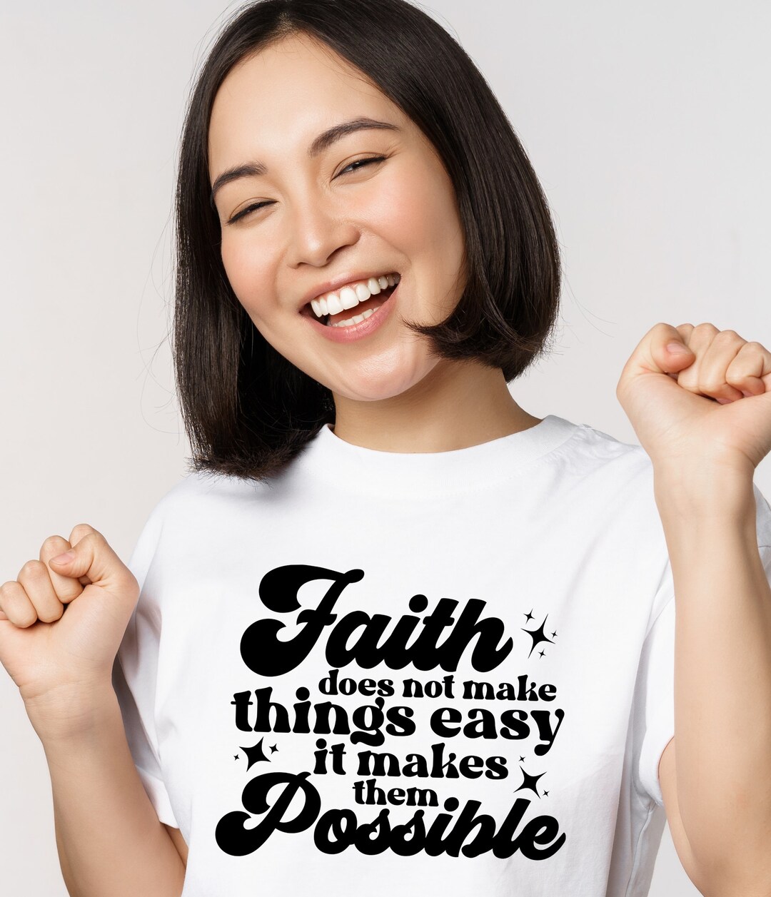 Faith Does Not Make Things Easy PNG Digital Download Christian Quote ...