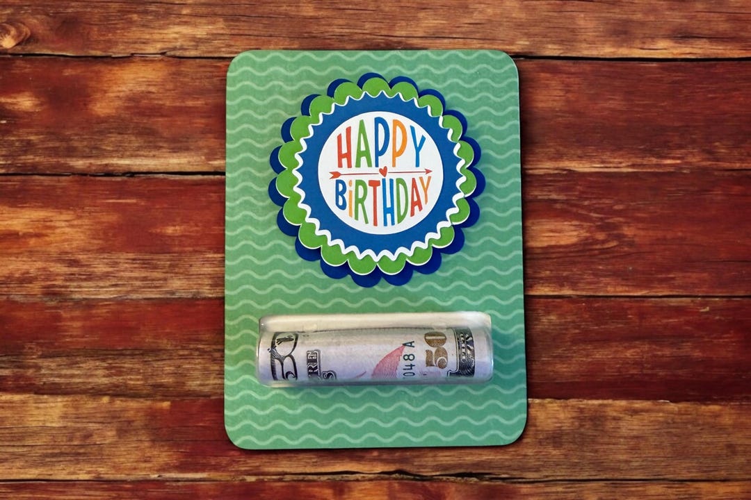 Happy Birthday Money Card Holder Dimensional Card, Money Card, Rolled ...