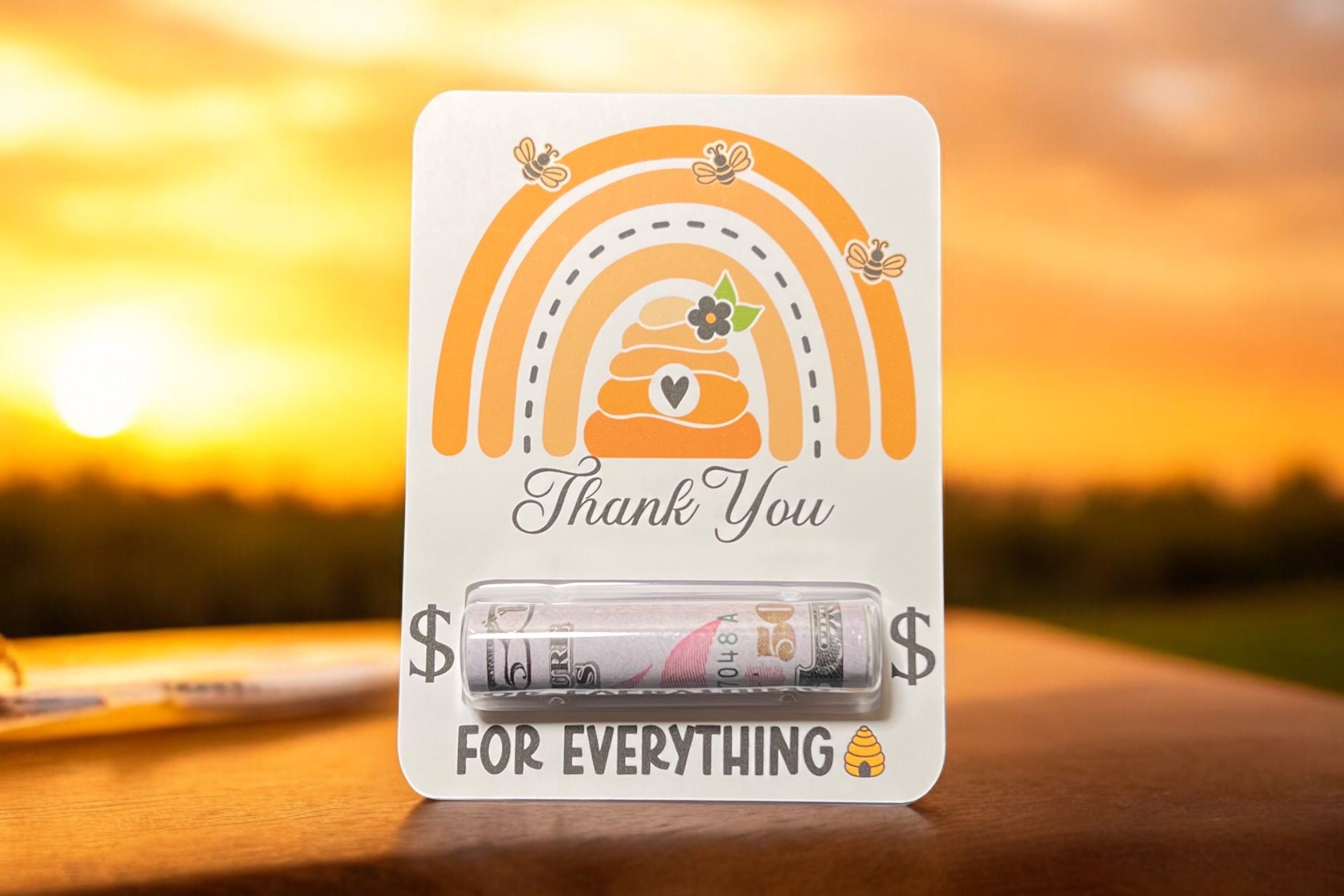 Thank You Money Card Holder Bee Themed Thank You Money Card Holder to ...