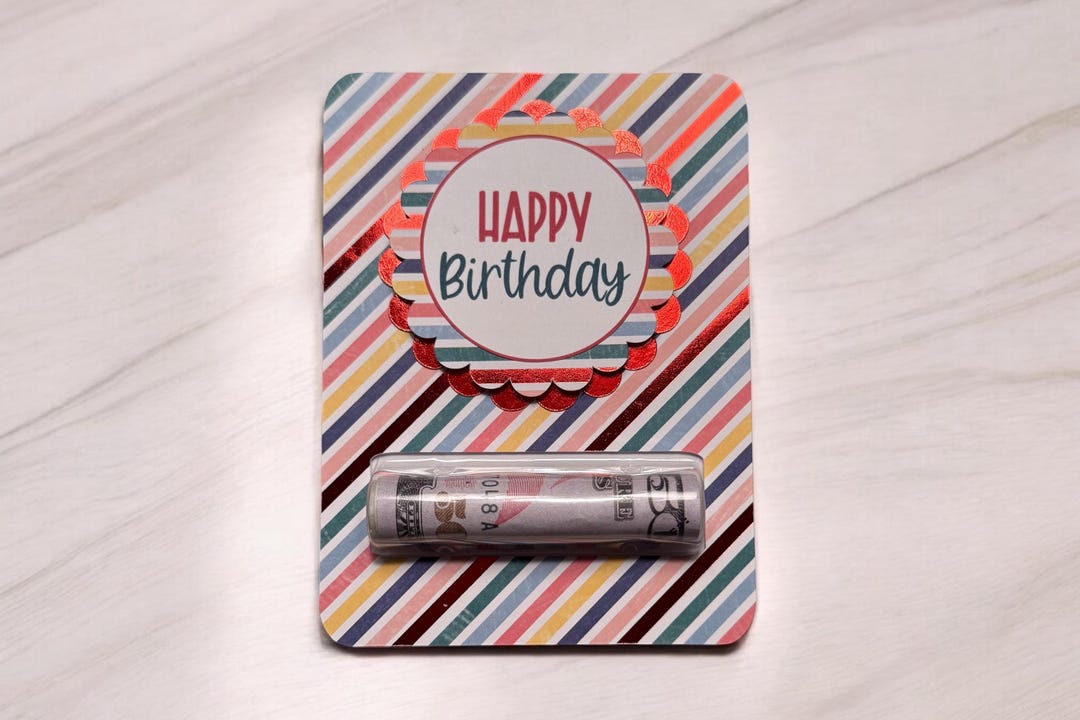 Happy Birthday Money Card Holder Dimensional Card, Money Card, Rolled ...